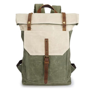 Canvas Laptop Backpack, Leather-Trimmed Travel & School Bag – Rebels Market