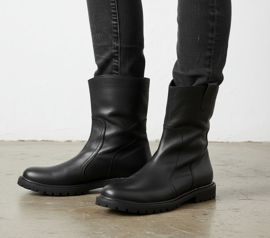 Handmade Men Black Back Zip up Boots, Men Style Boot, Mens Boots ...