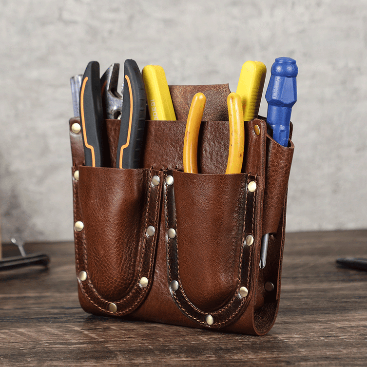 Heavy-Duty Italian Leather Tool Belt Pouch - Tool Bag – Rebels Market