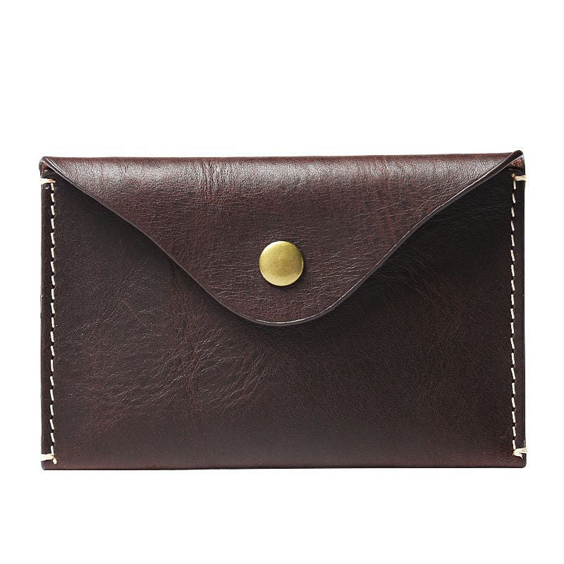 Men's Custom Snap Closure Leather Card Holder | Slim Money Pouch ...