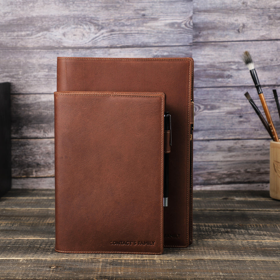 Leather Notebook Cover with Pen Loop, Premium Handmade Leather Noteboo ...