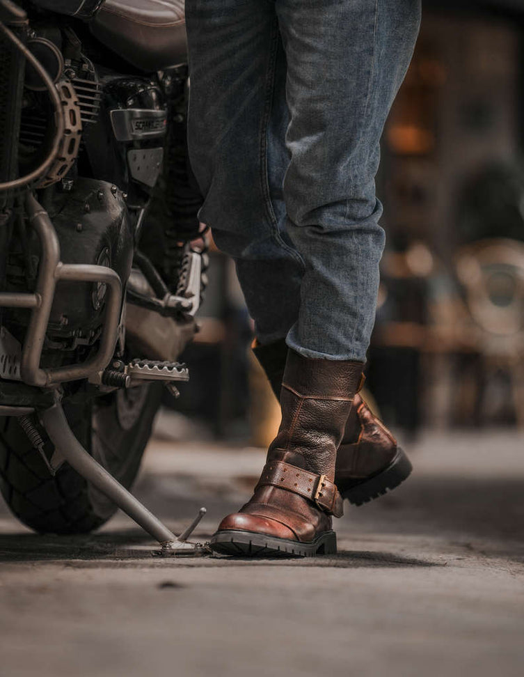 Men's Calf Leather Motorcycle Boots - Protective Moto Footwear – Rebels ...