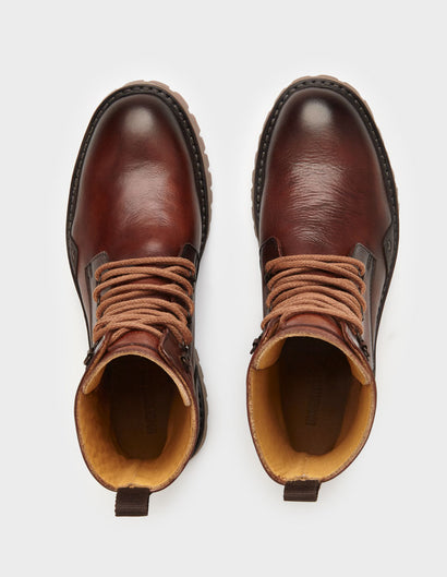 Genuine Leather Men's Lace-Up High Ankle Boots – Rebels Market