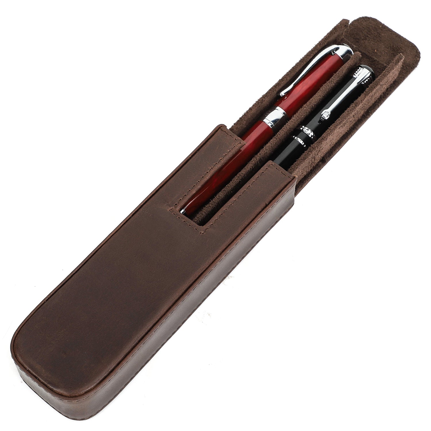 Handmade Leather Pen Case with Magnetic Closure – Rebels Market