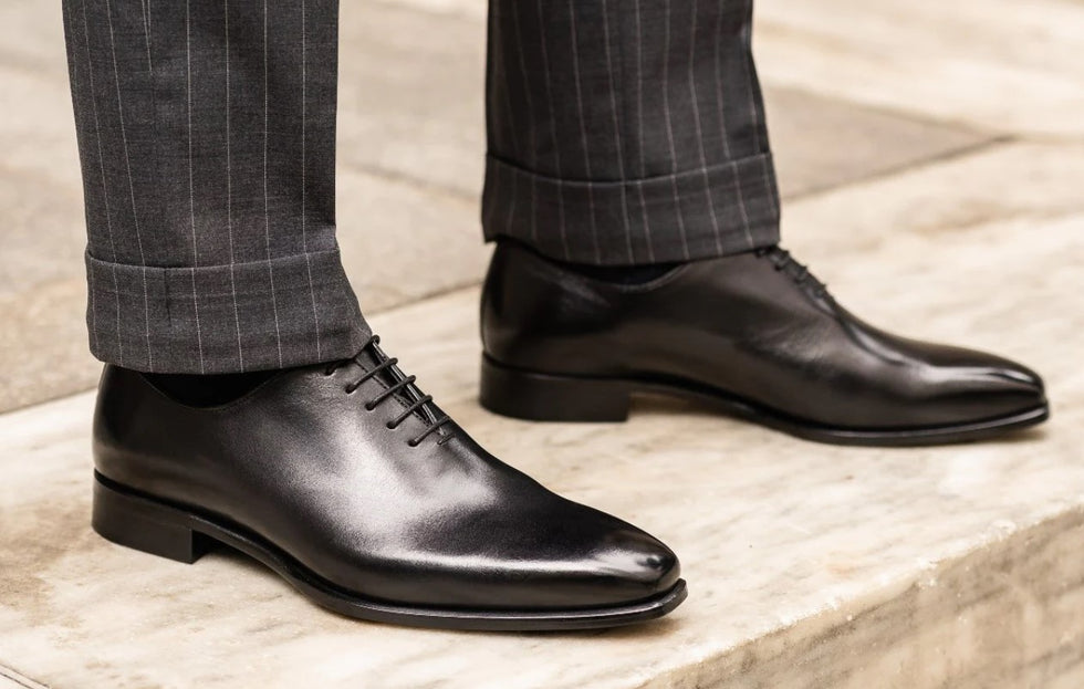 Handmade Men black Leather Oxford shoes, Men black leather tuxedo shoe ...