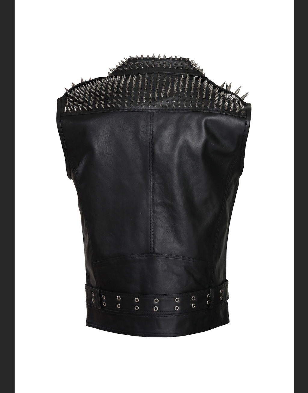 Handmade Men Black Leather Vest Style Jacket with stud work, Men Rock ...