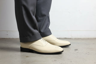 Handmade Men Cream color brogue shoes, Men Ivory dress shoes, Party ...