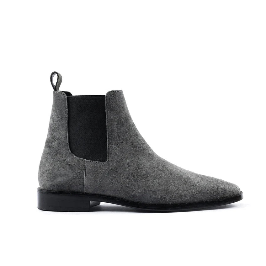 Handmade Men Gray suede Chelsea boots, Men suede ankle boot, chelsea b ...