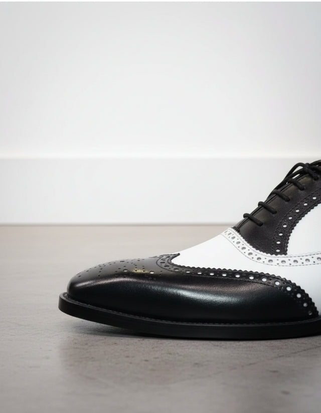 Handmade Men Spectators Shoes, Men Two Tone Wingtips Leather Dress ...