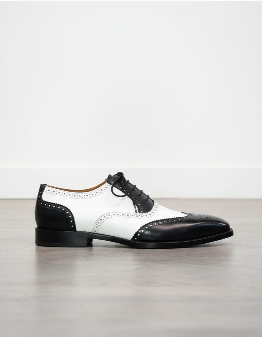 Handmade Men Spectators Shoes, Men Two Tone Wingtips Leather Dress ...