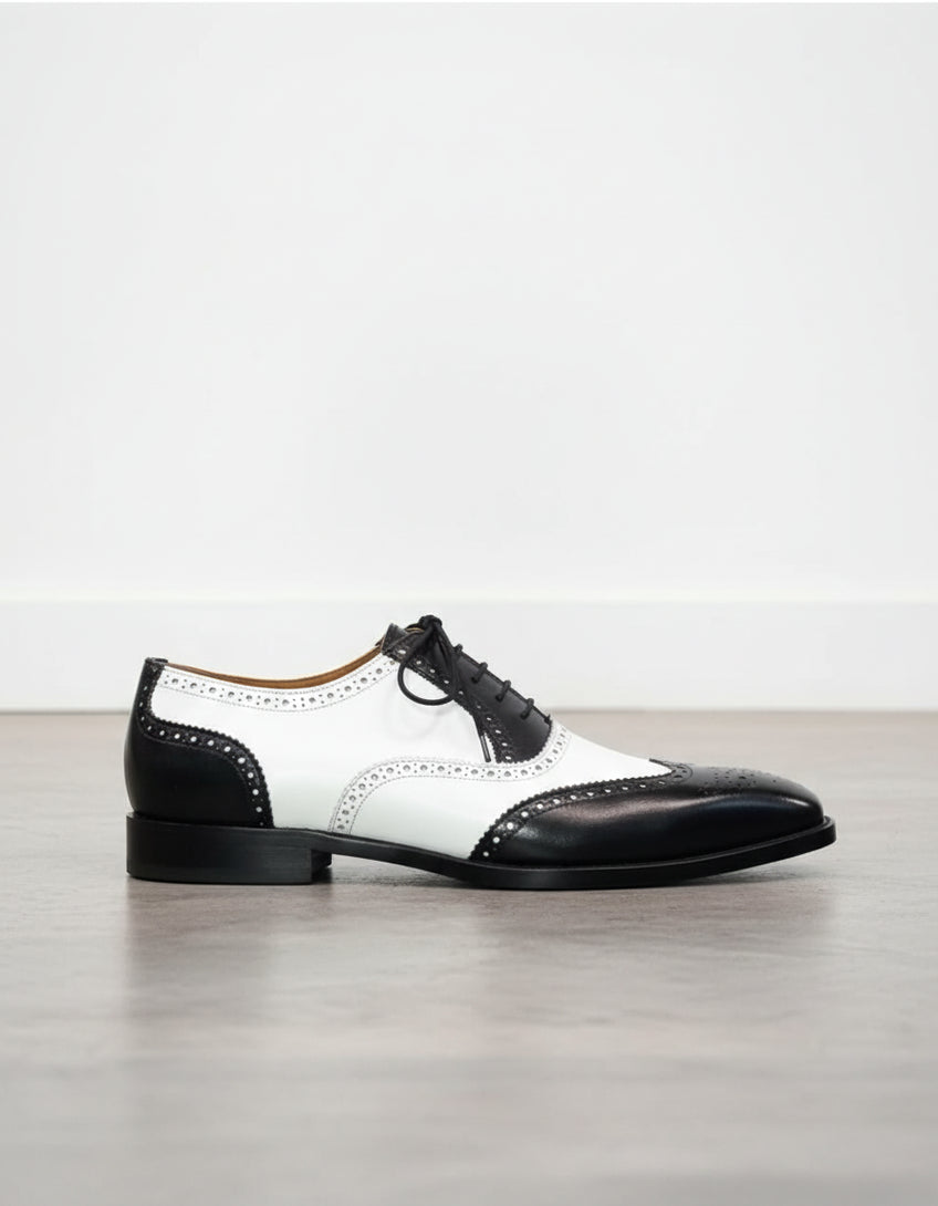 Handmade Men Spectators Shoes, Men Two Tone Wingtips Leather Dress ...
