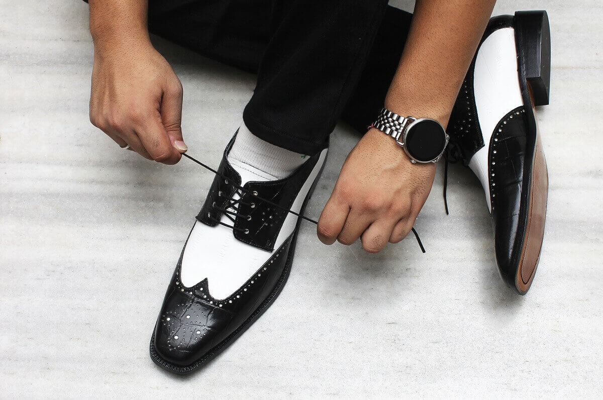 Handmade Men spectators shoes, Men wingtips brogue leather dress shoes ...