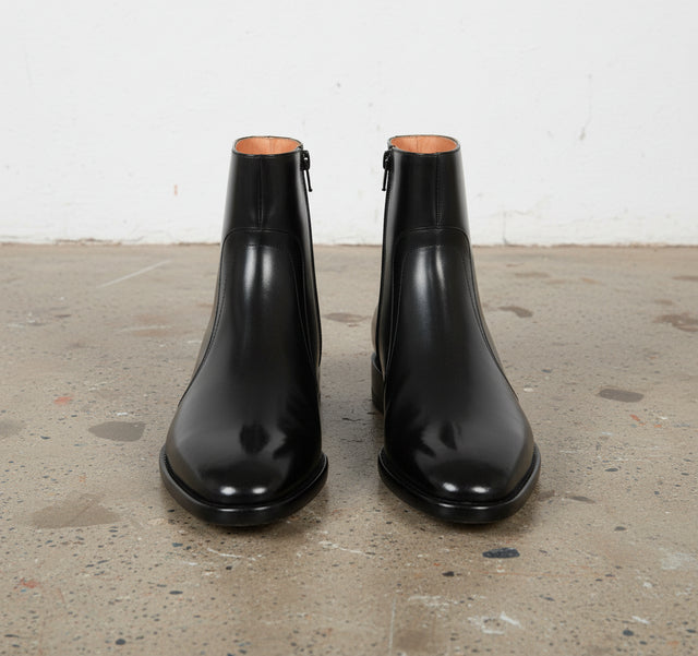 Handmade Mens black side zipper ankle boots, Men dress boot, Men zip ...