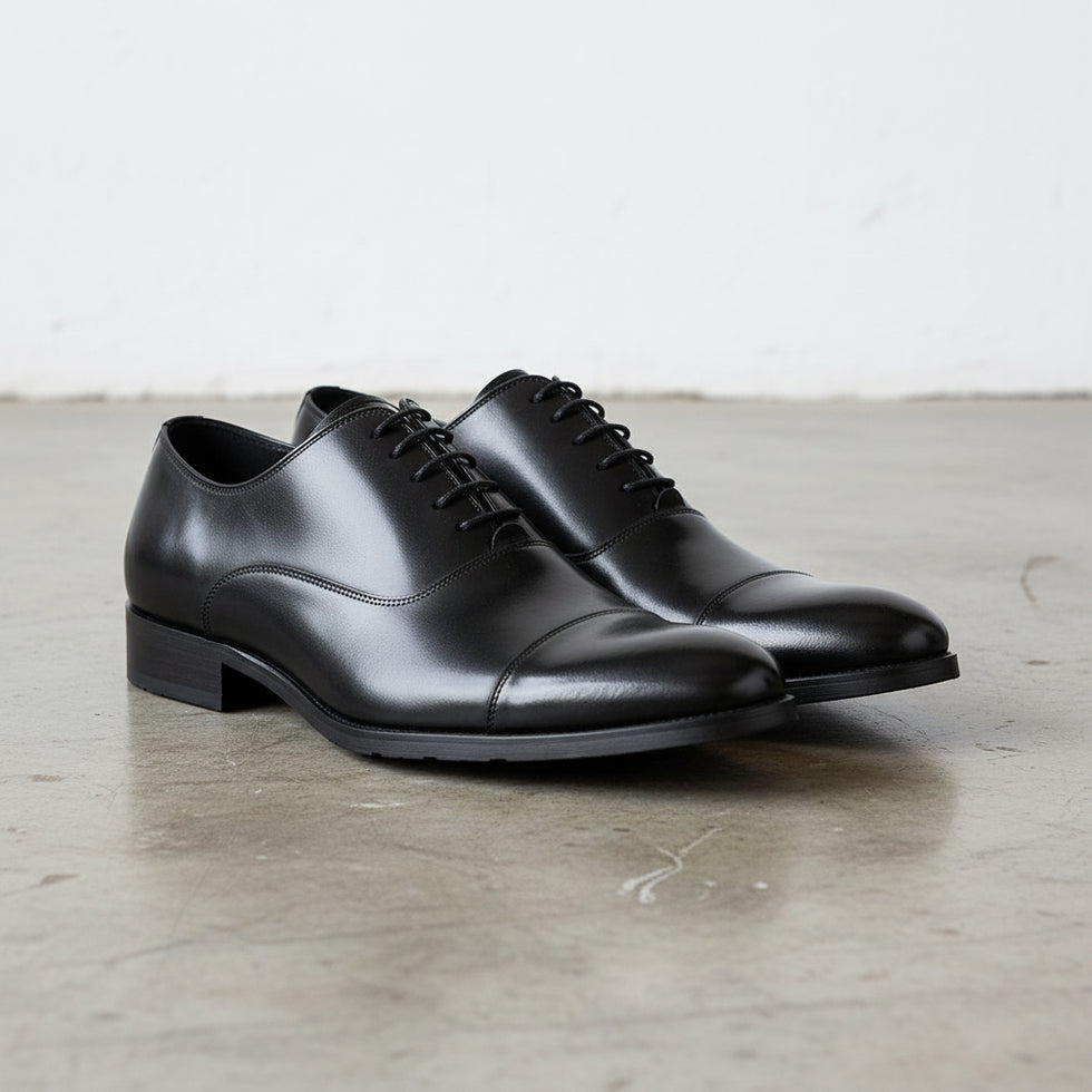 Handmade Men's Full Grain Leather Cap Toe Formal Dress Shoes – Rebels ...