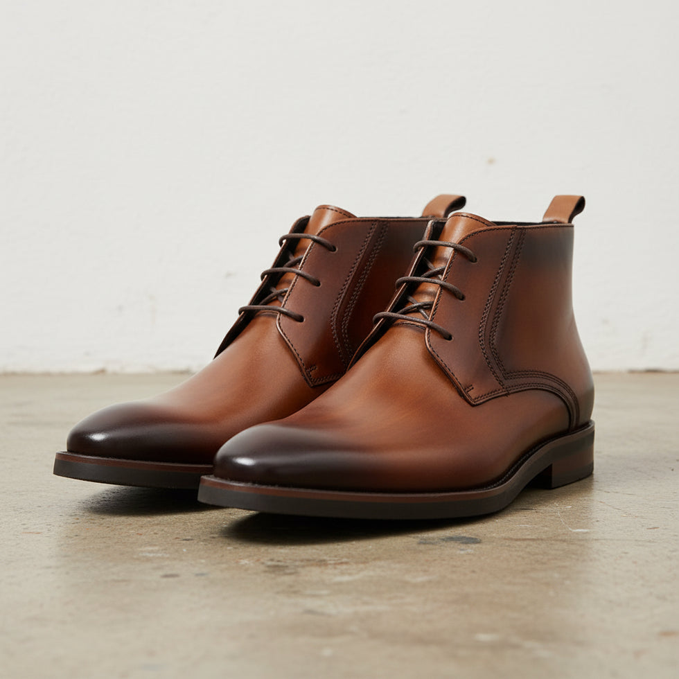 Handmade Men's Full Grain Leather Lace-Up Boots – Rebels Market