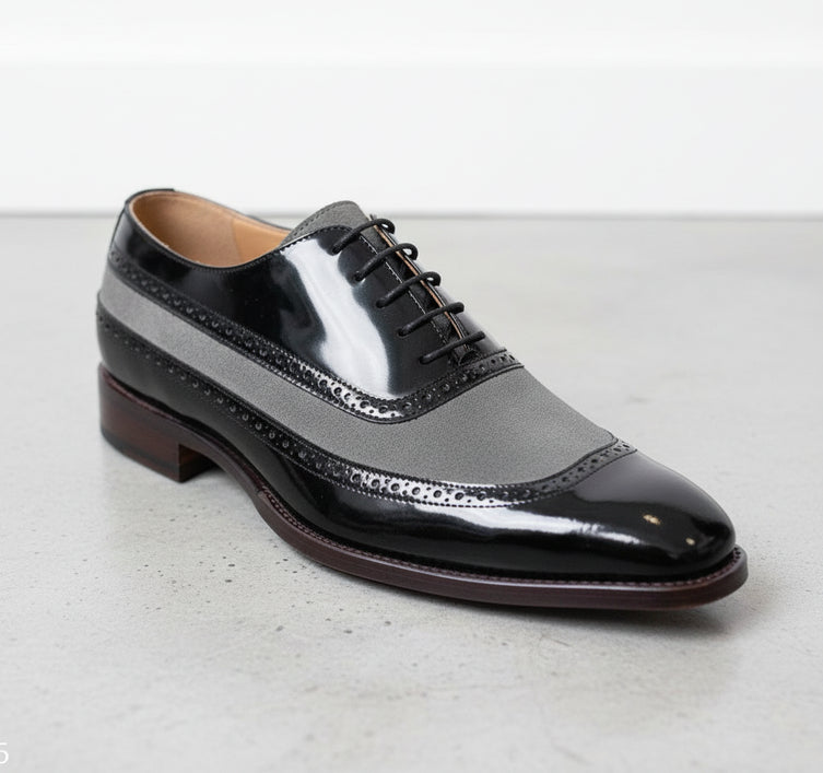 Handmade Mens Wing Tip Two Tone Dress Shoes, Men Spectator Shoes, Shoes ...
