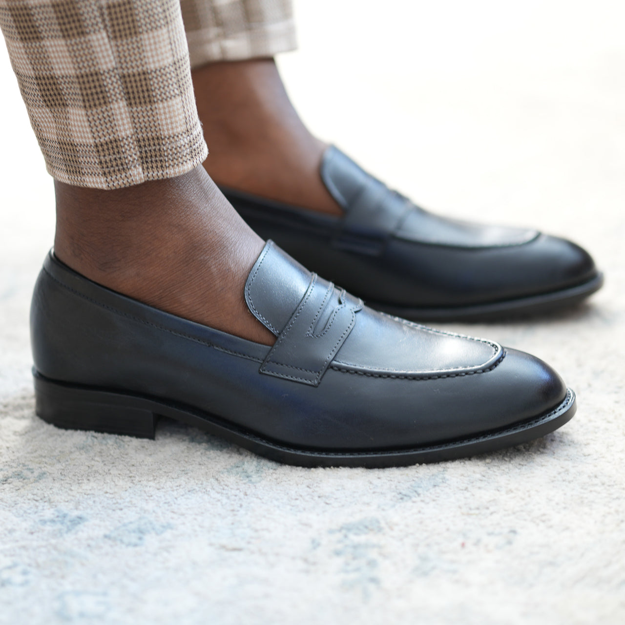 Handmade Moc-Toe Loafer Slip-On Full-Grain Leather Men’s Moccasin shoe ...