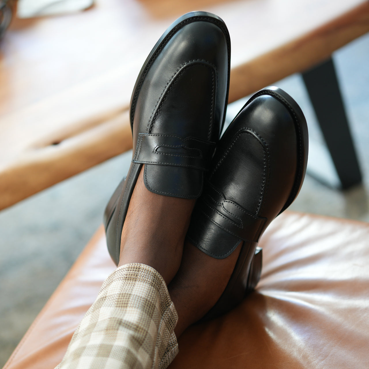 Handmade Moc-Toe Loafer Slip-On Full-Grain Leather Men’s Moccasin shoe ...