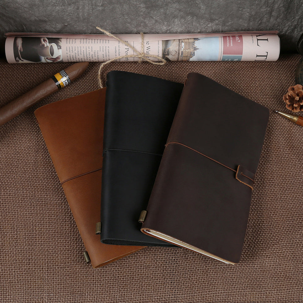 Handmade Unisex Genuine Notebook Cover, Smooth Leather Journal Cover ...
