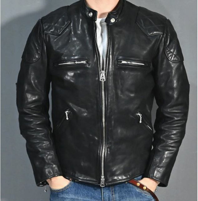Men Black Leather Motorcycle, Winter Fashion Leather Jacket – Rebels Market