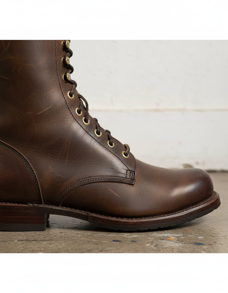 Men Brown Combat Boot, Lace Up Boots, Handmade Leather Boot – Rebels Market