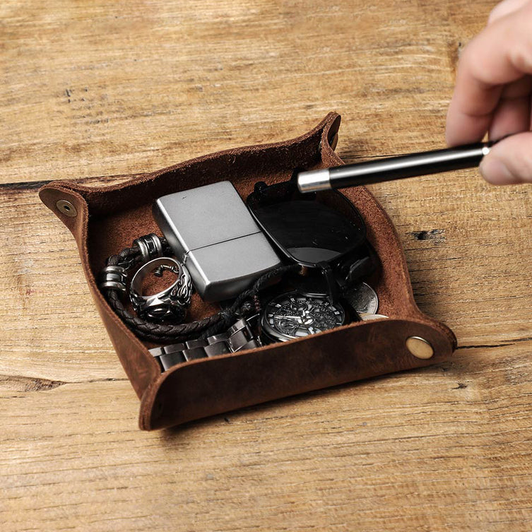 Premium Leather Valet Tray Storage Organizer – Rebels Market