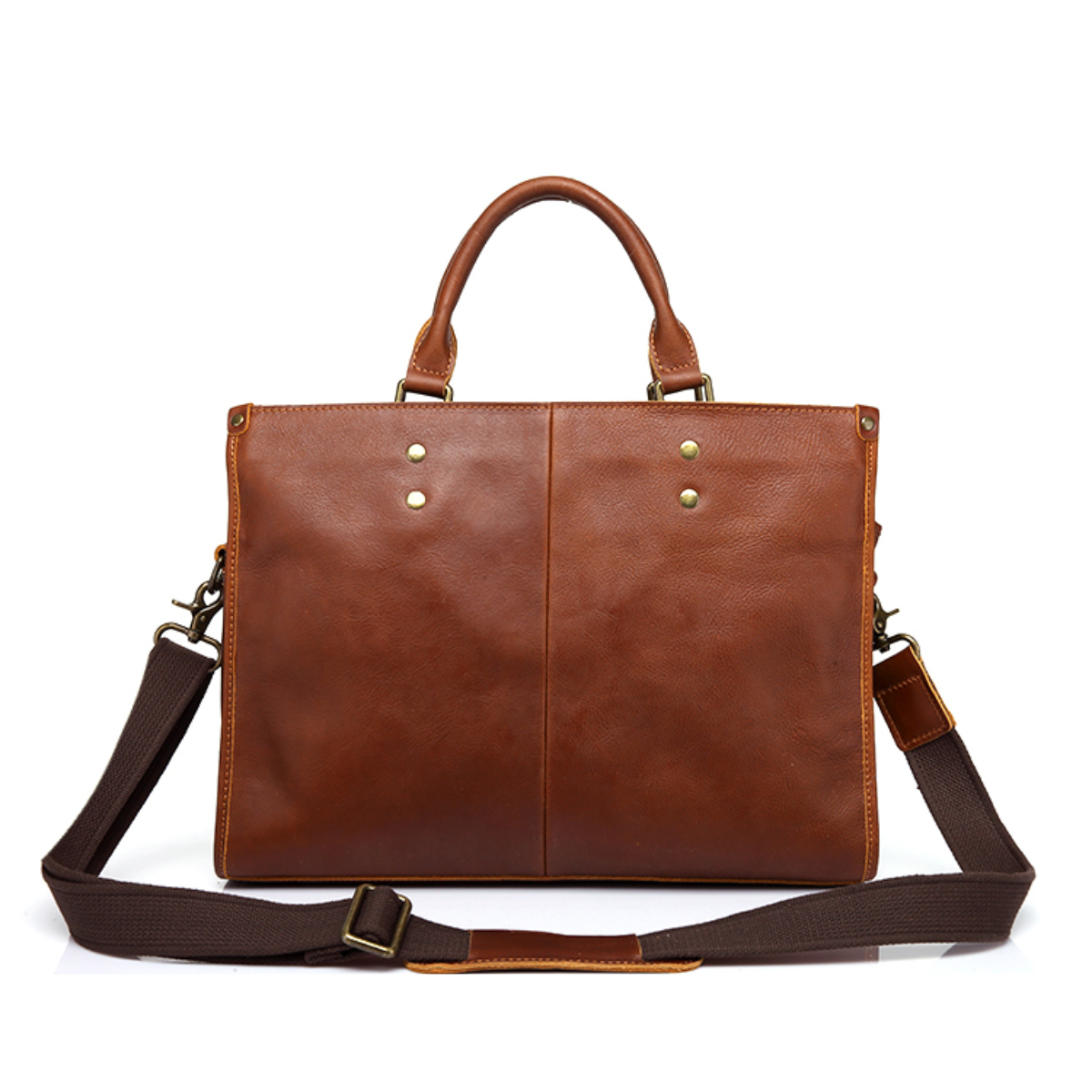 Premium Leather Business Briefcase with Adjustable Strap for Men ...