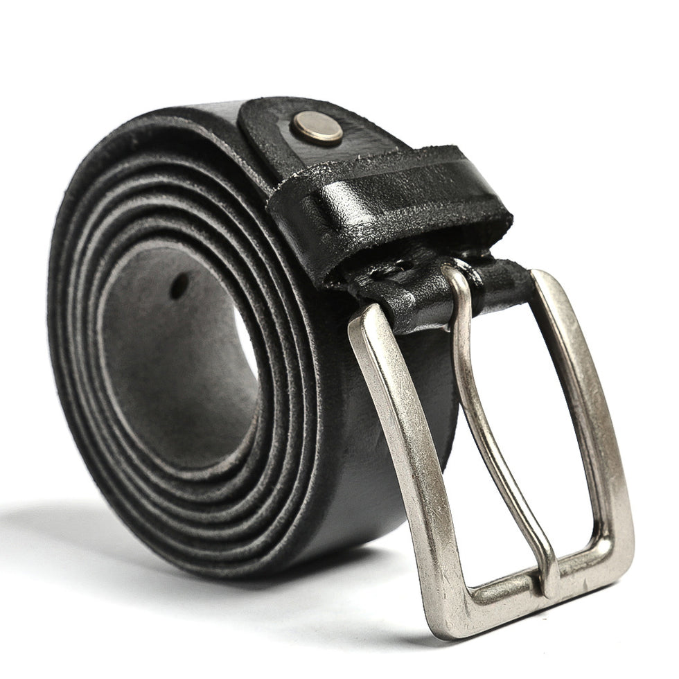 Men's Leather Buckle Belt with Pinhole Design – Rebels Market