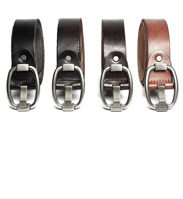 Premium Steel Buckle Leather Men’s Work Belt – Rebels Market