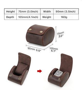 Single Slot Leather Watch Roll Case | Travel Watch Holder – Rebels Market