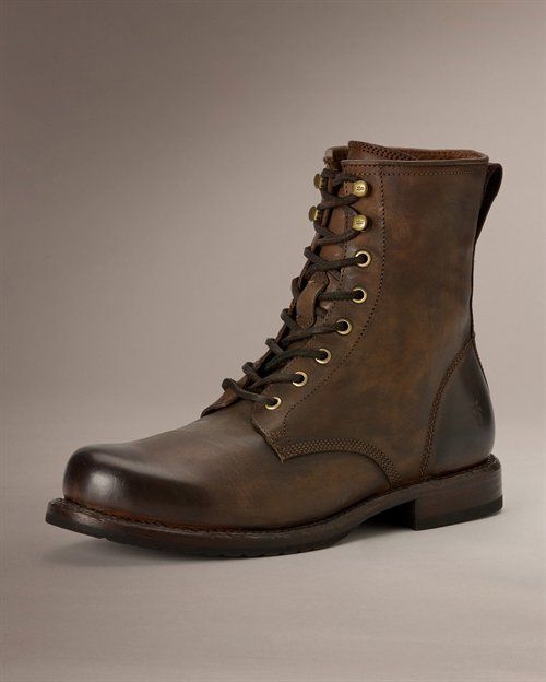 Men Brown Combat Boot, Lace up Boots, Handmade Leather Boot – Rebels Market