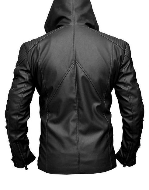 Roy Harper Black Arrow Jacket, Men Leather Jacket Celebrity Jackets Fo ...