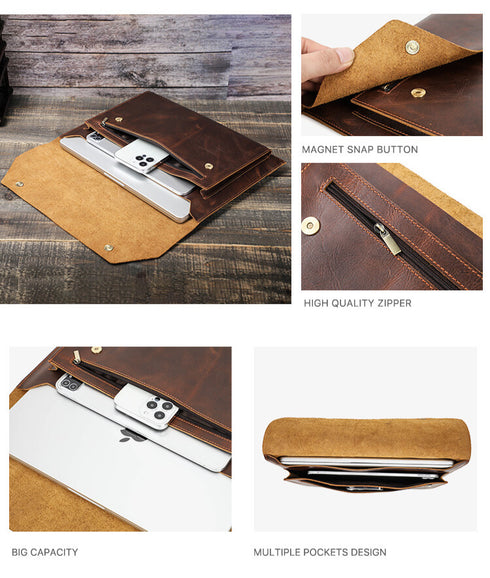 Travel Genuine Leather Laptop Case for MacBook Pro 14" & 16" – Rebels ...